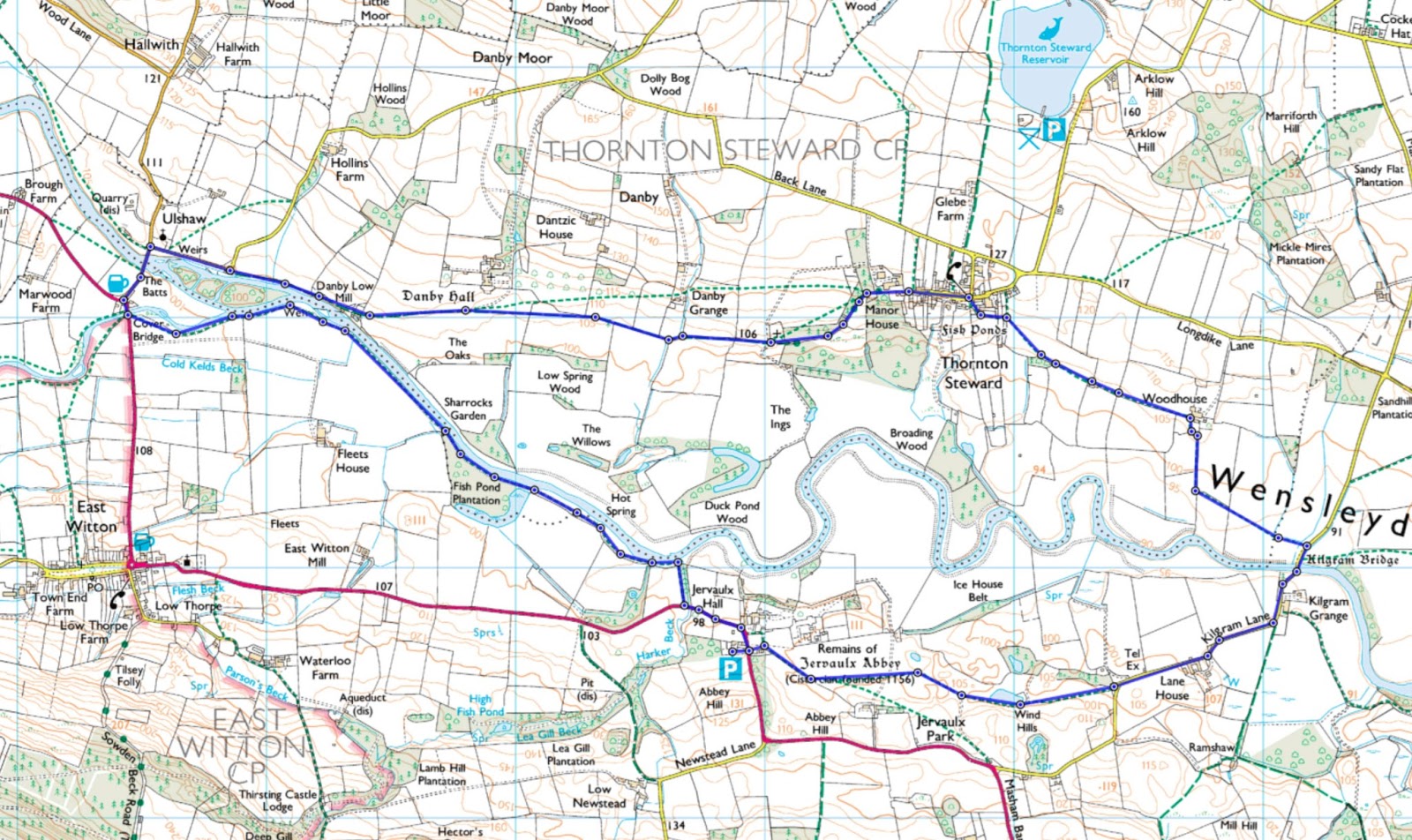 Steve's Walks: Jervaulx Abbey Circular Walk