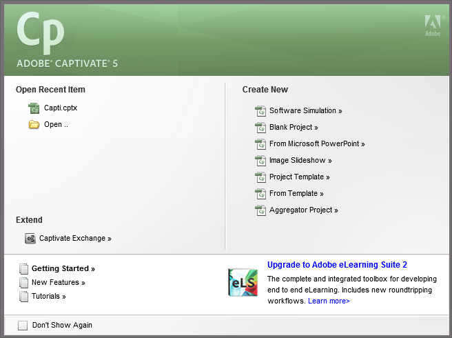 Captivating Captivate: Enable / Disable Captivate Welcome Screen Captivating Captivate: Enable / Disable Captivate Welcome Screen