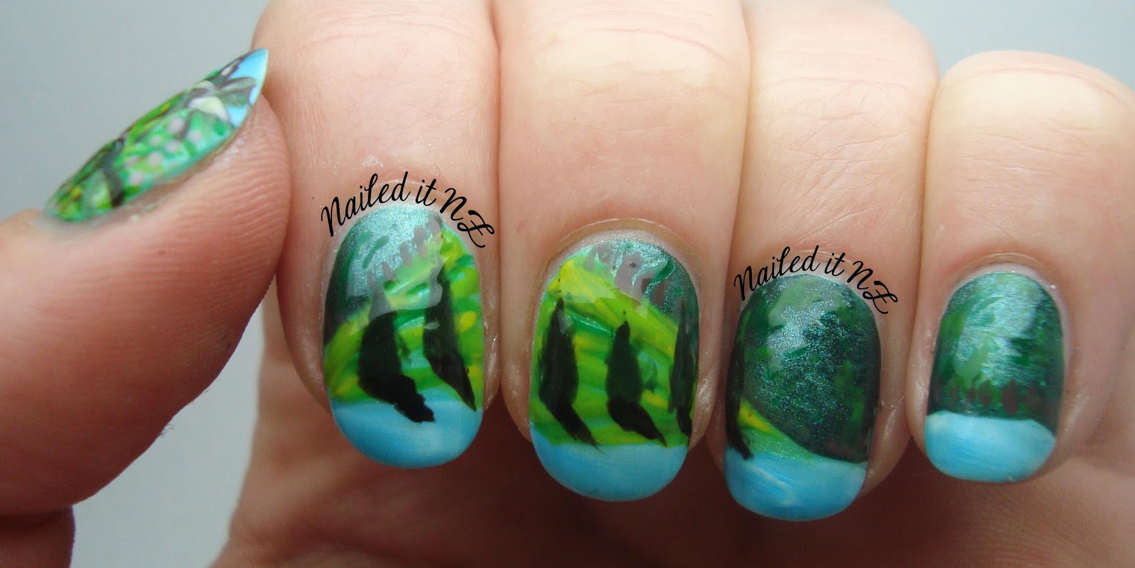 Nailed it NZ guest post - landscape nail art! - The Little Canvas