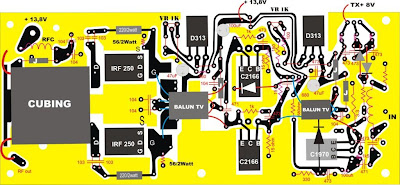 LAY OUT BITX LINEAR AMPLIFIER 100W ~ YC3LVX