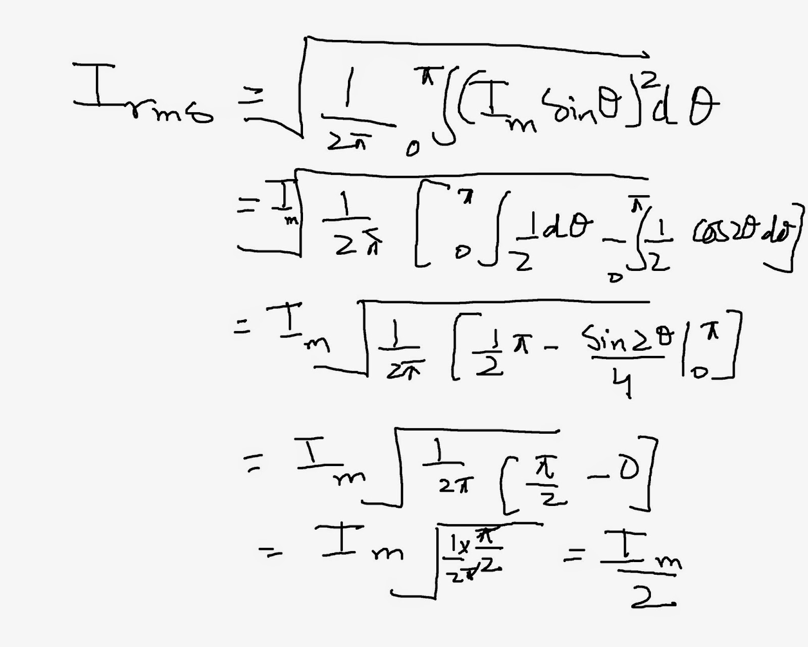 Expression for RMS current of Single Phase Half Wave Uncontrolled ...