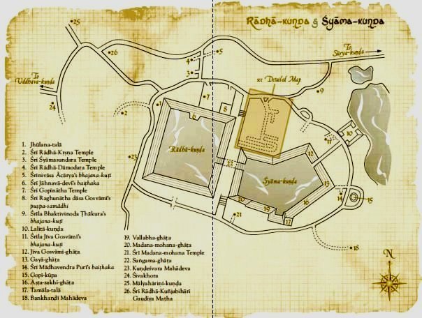 Radha Krishna Land: Map of Radha Kunda and Shyama kunda