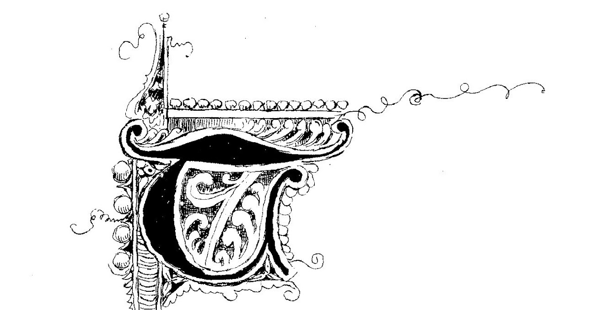 Digital Stamp Design: Drop Cap Letter Digital Download Design Antique ...