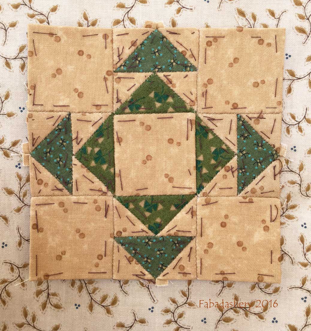 Fabadashery: Dear Jane Quilt - Block A5 - Cathie's Campfire