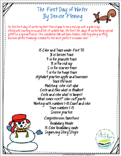 THE FIRST DAY OF WINTER BOOK UNIT ~ Book Units by Lynn