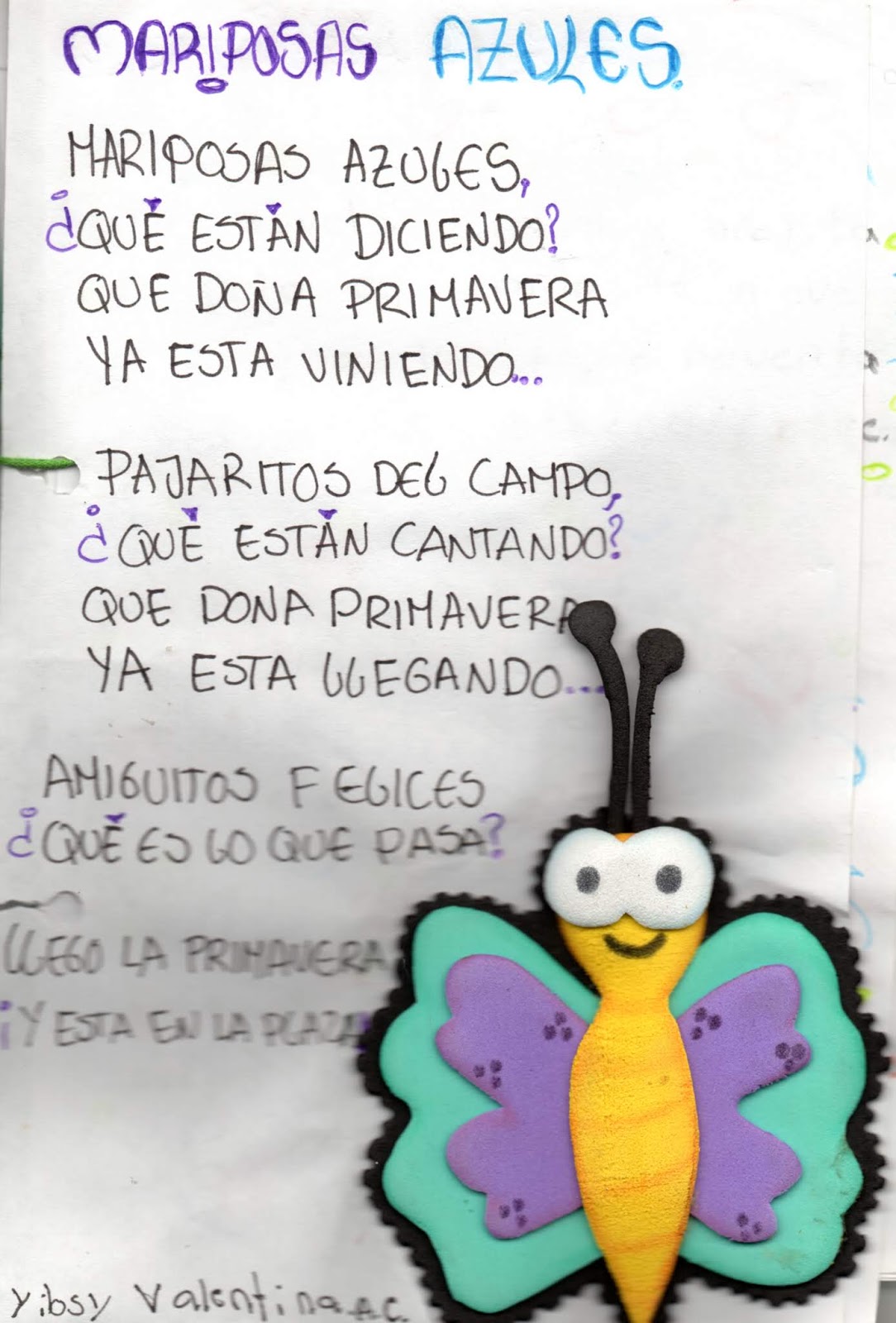 POEMA MARIPOSAS AZULES