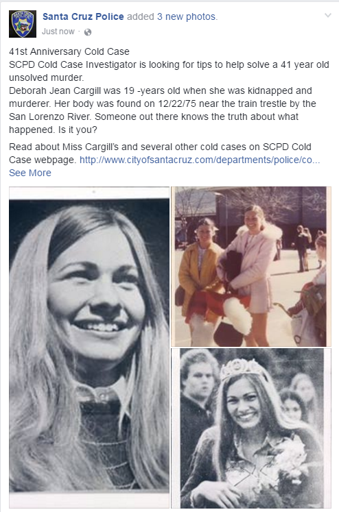 Santa Cruz Police: SCPD Launches Cold Case Webpage- Q & A with SCPD ...