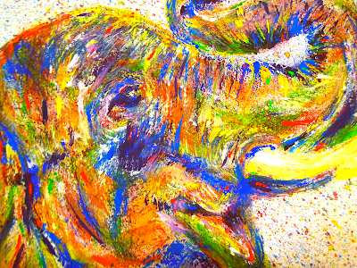 An Elephant a Day: Elephant No. 338: Painting with a Toothbrush