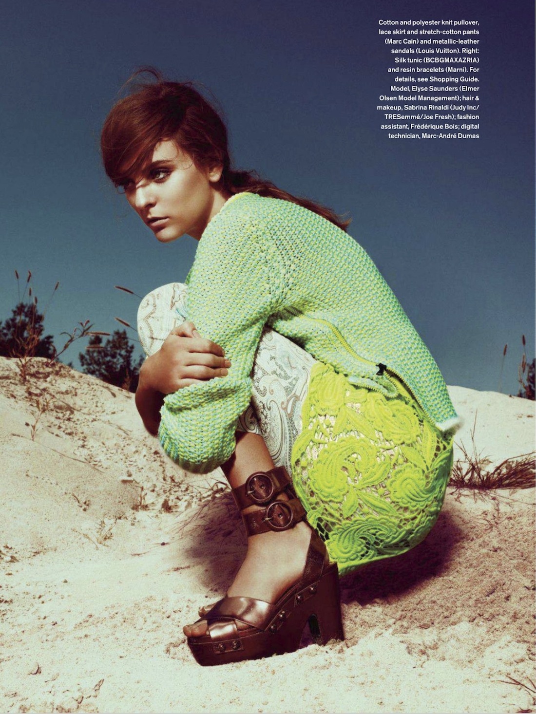 in the desert heat: elyse saunders by jean-claude lussier for elle ...