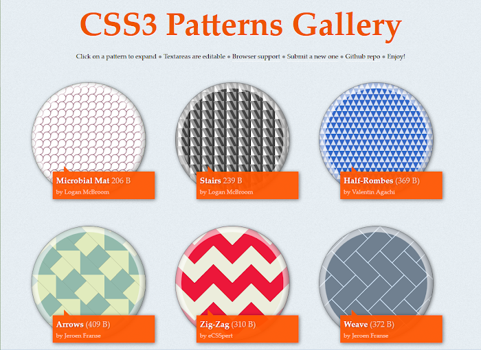 [網頁素材] CSS3 Patterns Gallery