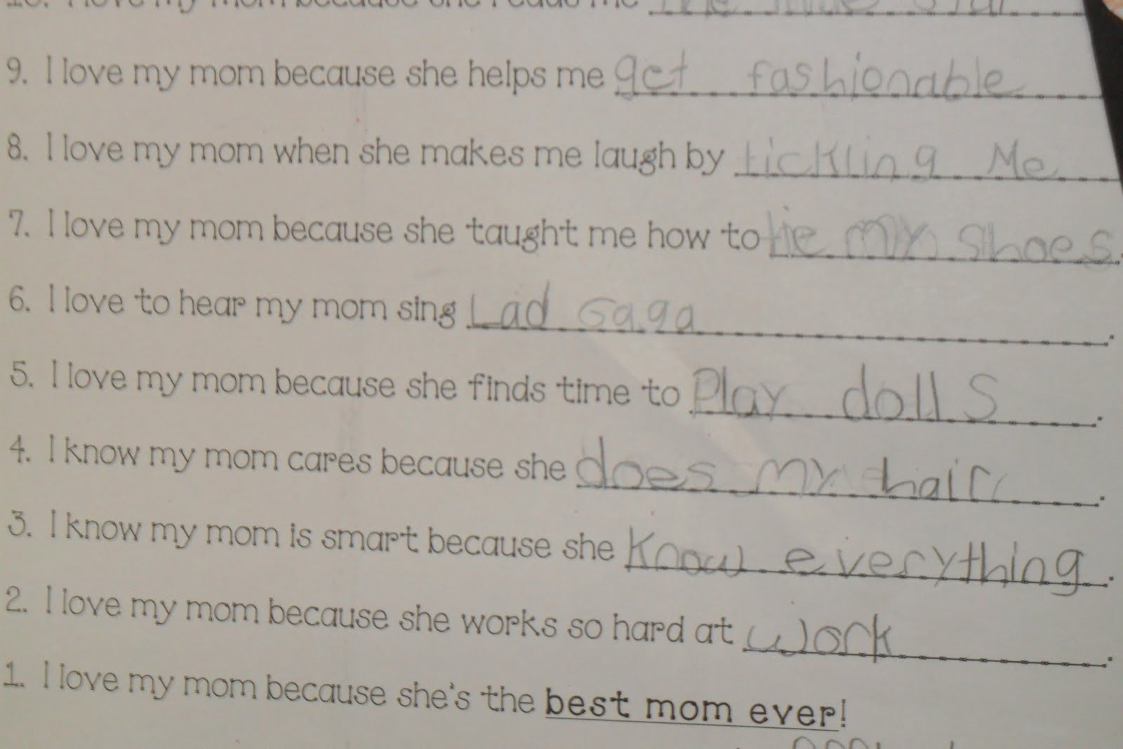 .: Mother's Day in First Grade