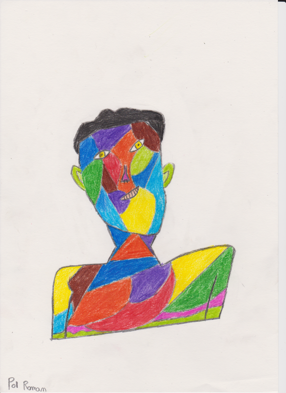 Proyecto de Artes Visuales y Plásticas: "El Retrato" : Autorretrato Cubista