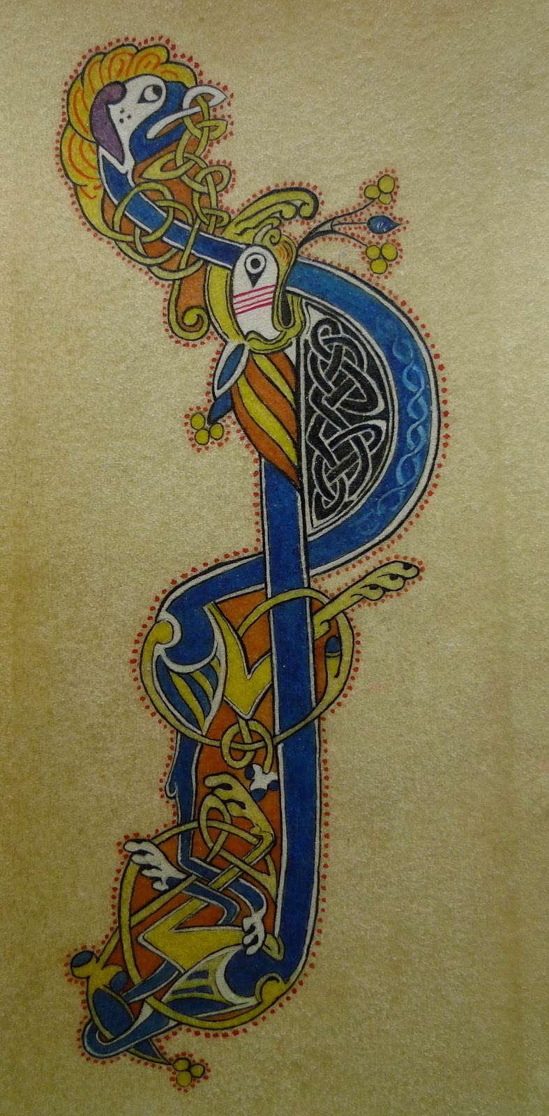 Fragmentos de manuscritos iluminados: Letras capitulares. Libro de Kells