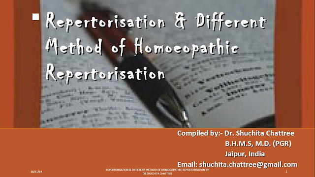 REPERTORISATION & DIFFERENT METHOD OF HOMOEOPATHIC REPERTORISATION