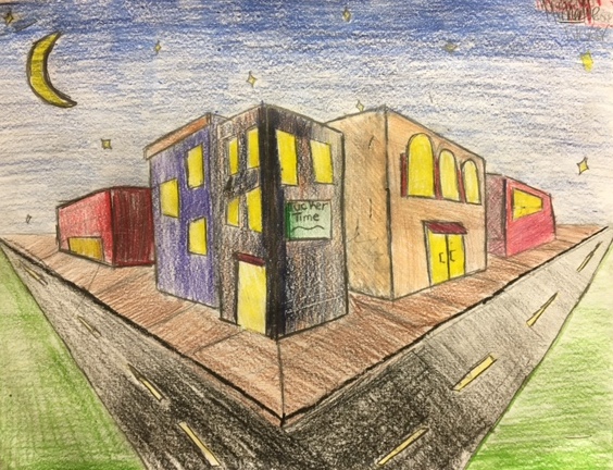 Mrs. Nhu's Oakdale Art Class: 2-Point Perspective Cityscapes
