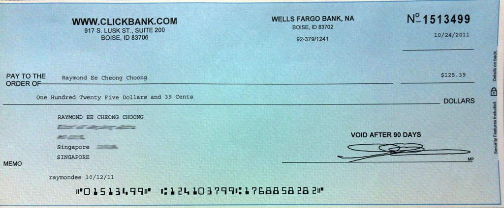 Cobrar los cheques de clickbank