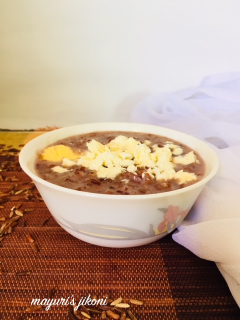 Red Rice Porridge - Mayuri's Jikoni Bhutan, breakfast, butter, cheese ...