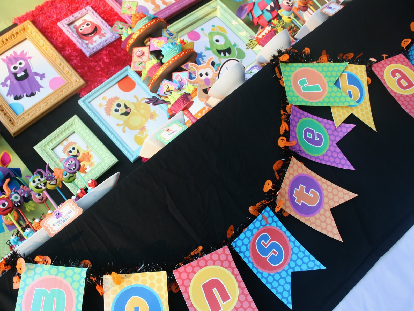 Kara's Party Ideas Colorful Monster Bash Party | Kara's Party Ideas