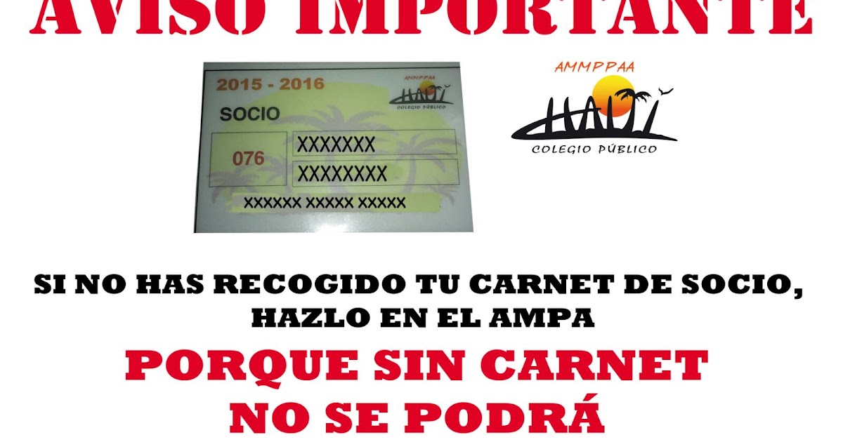 AMPA Colegio Publico Haití: Carnet de socio