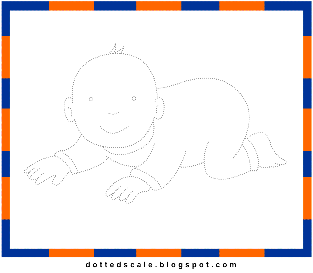Printable Dotted Drawing Pictures: Baby Dotted