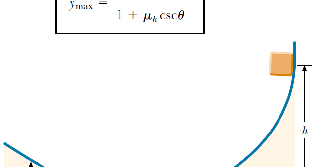 A block slides down a curved frictionless track