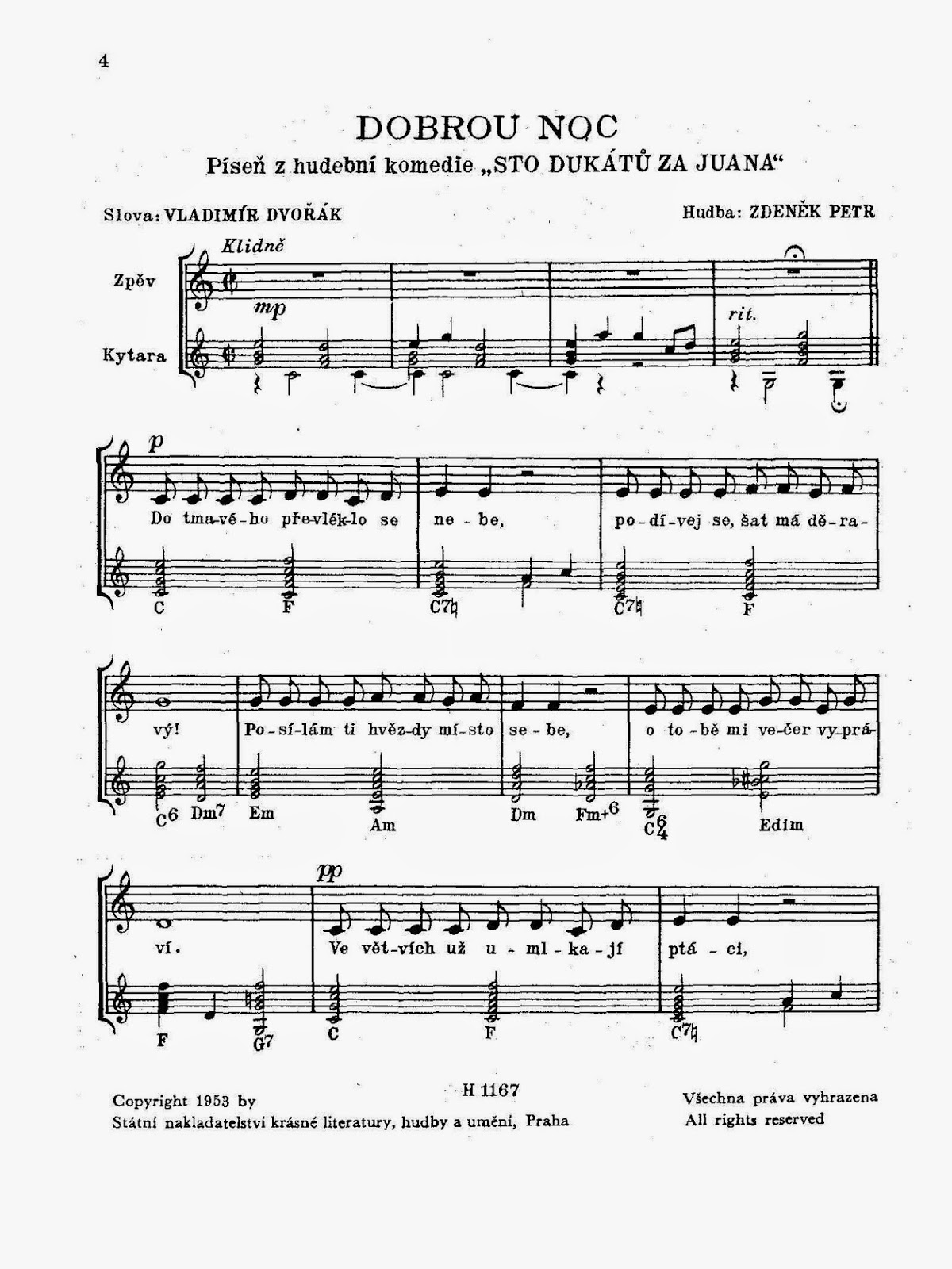 Noty starších tanečních písní