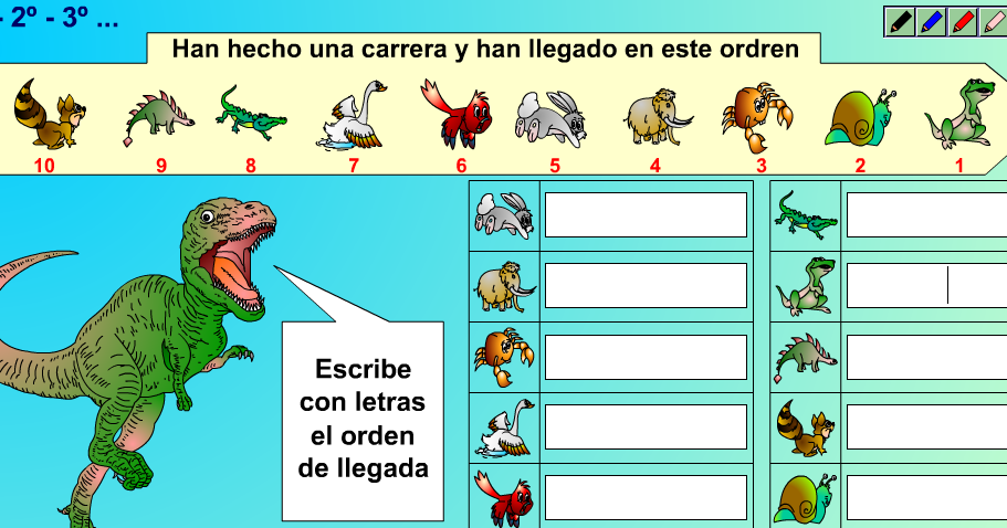 LA PANDILLA DEL TENDERO: NÚMEROS ORDINALES