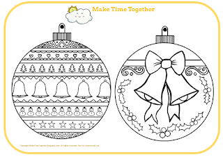 Christmas Bauble Colouring Sheet