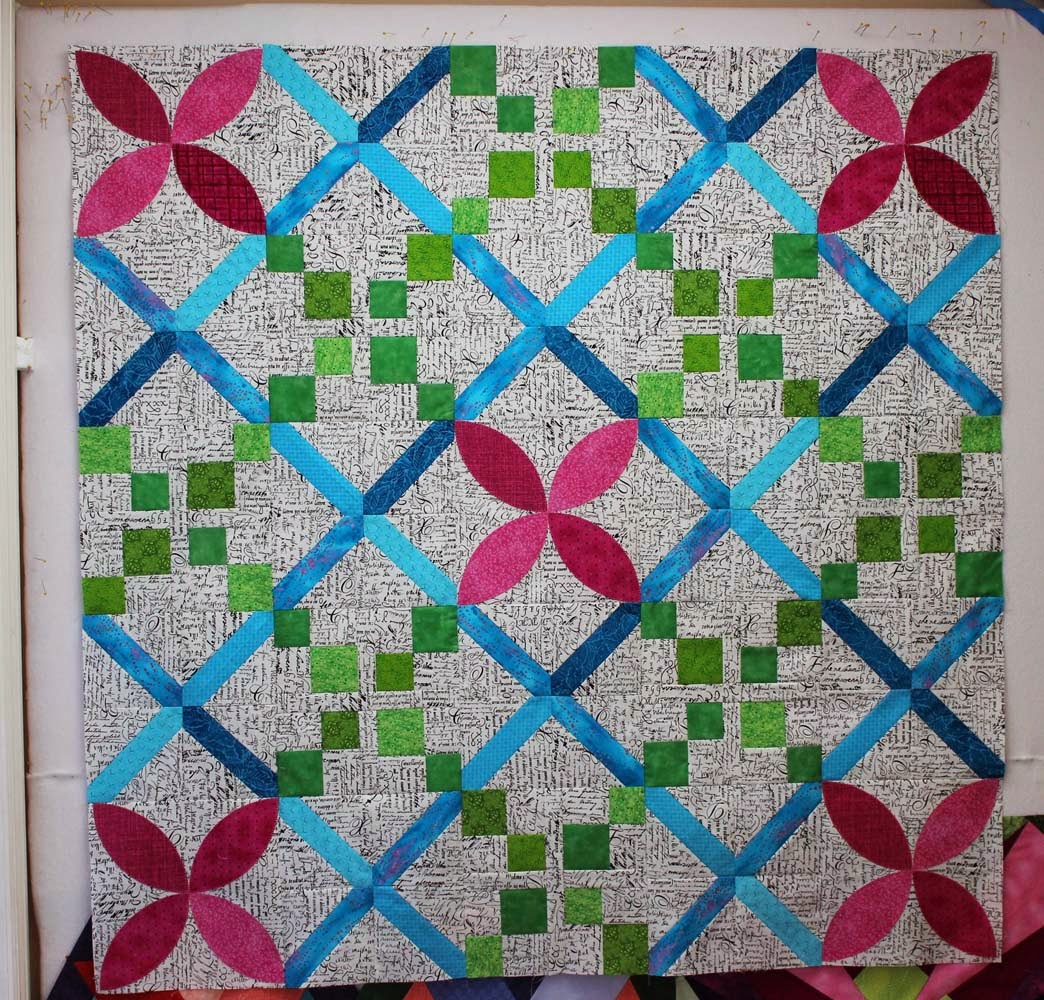 Irish Chain Twist Quilt Top and Flower Blocks
