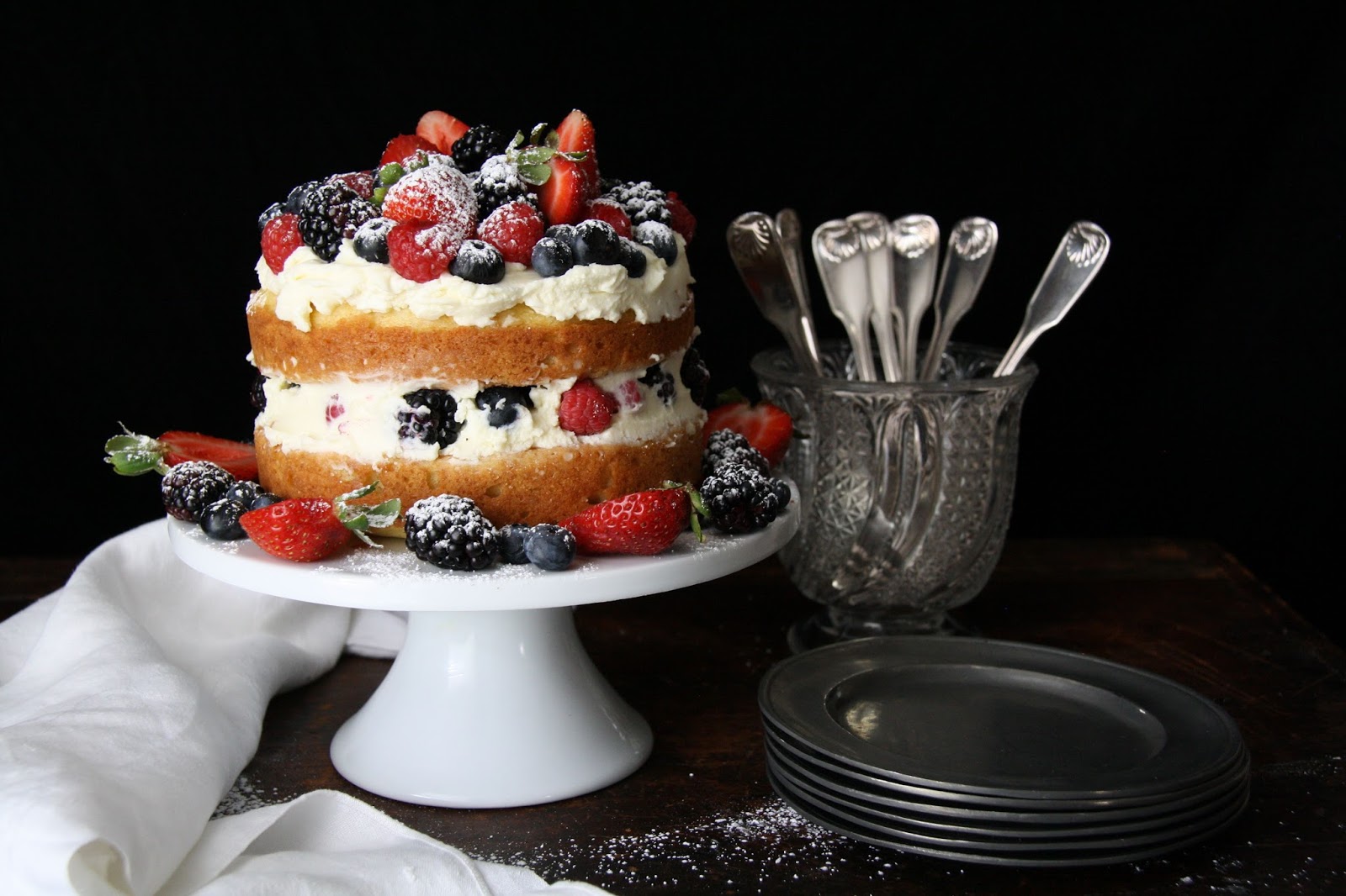 salted sugared spiced™: Vanilla Sponge Cake with Berries and Mascarpone ...