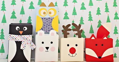 My Owl Barn: DIY Animal Shaped Gift Wrapping