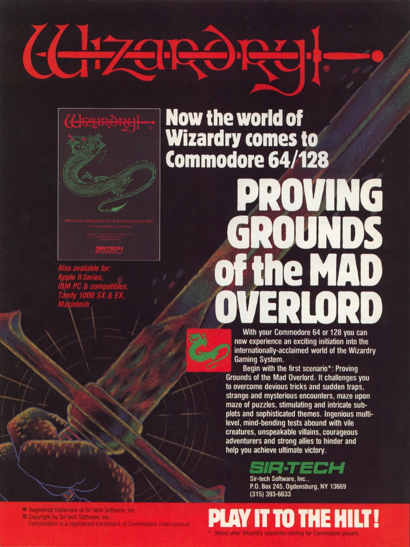 1989 Sir-Tech Wizardry video game for the Commodore 64/128