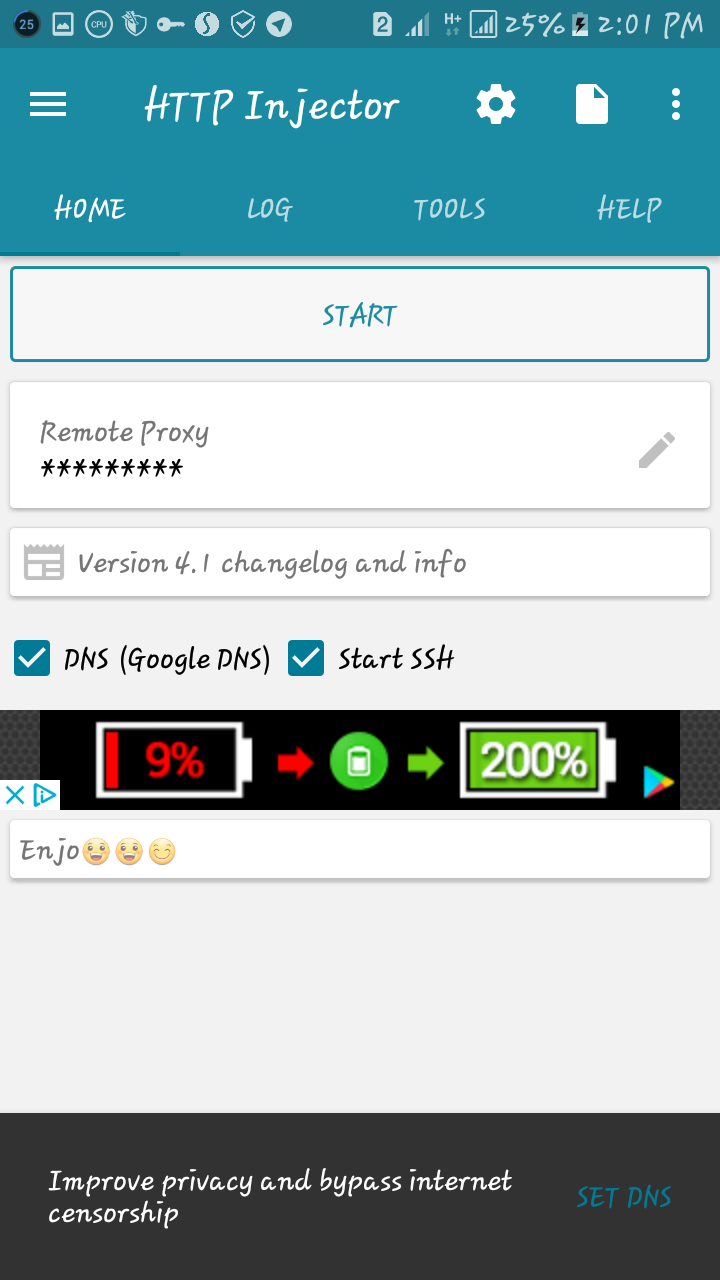 How to use http injector app for android using ehi config. File