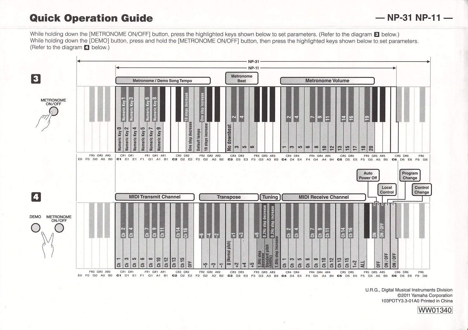 real gl: Yamaha NP-31 Quick Operation Guide