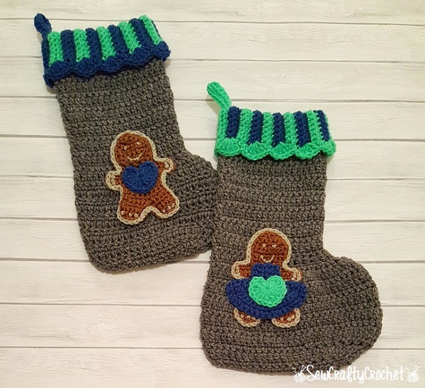 Crochet Gingerbread Stockings - Sew Crafty Crochet