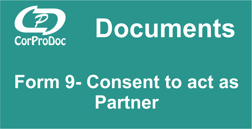 Form 9 - Consent to act as Partner