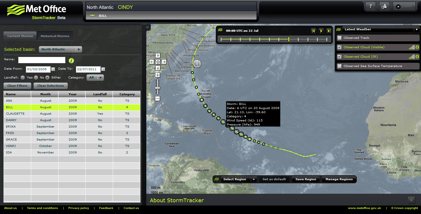 Blank Hurricane Tracking Map