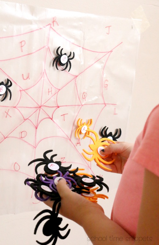 Letter Matching Spider Web Activity for Preschoolers | School Time Snippets