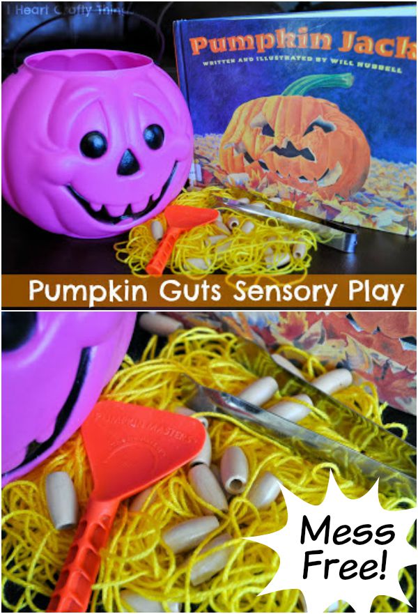 Pumpkin Guts Sensory Play - I Heart Crafty Things
