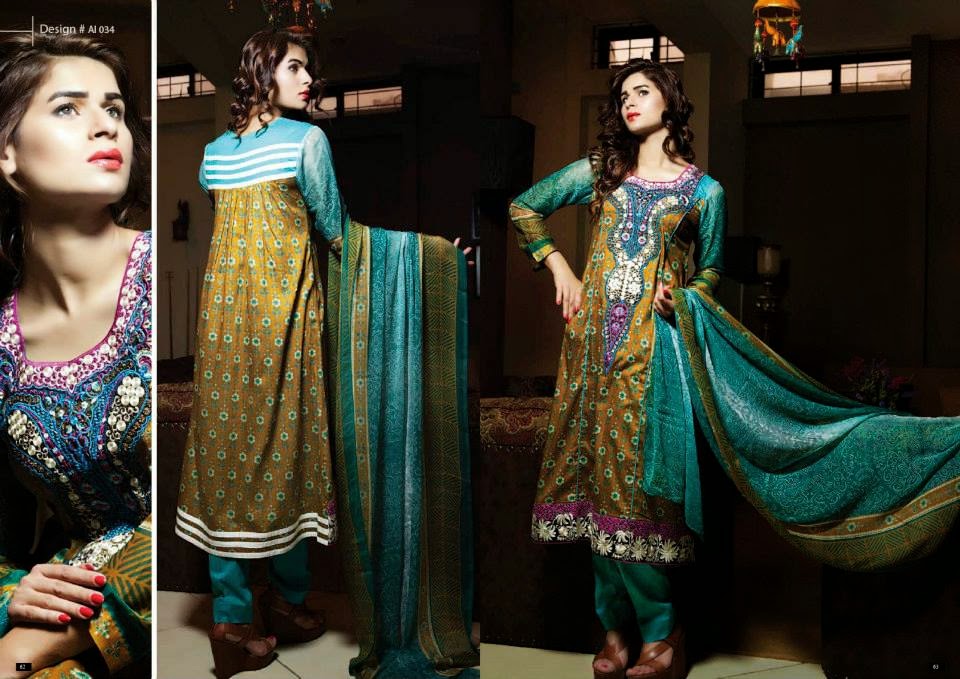 Amna Ismail Lawn Dresses 2014 Vol-2 | Amna Ismail Semi-Stitched Lawn ...