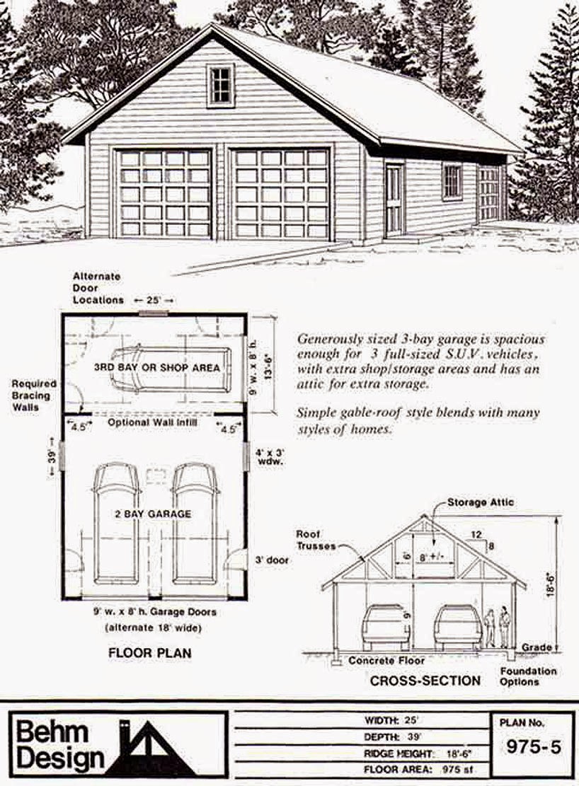 Garage Plans Blog - Behm Design - Garage Plan Examples: Garage Plan 975 ...