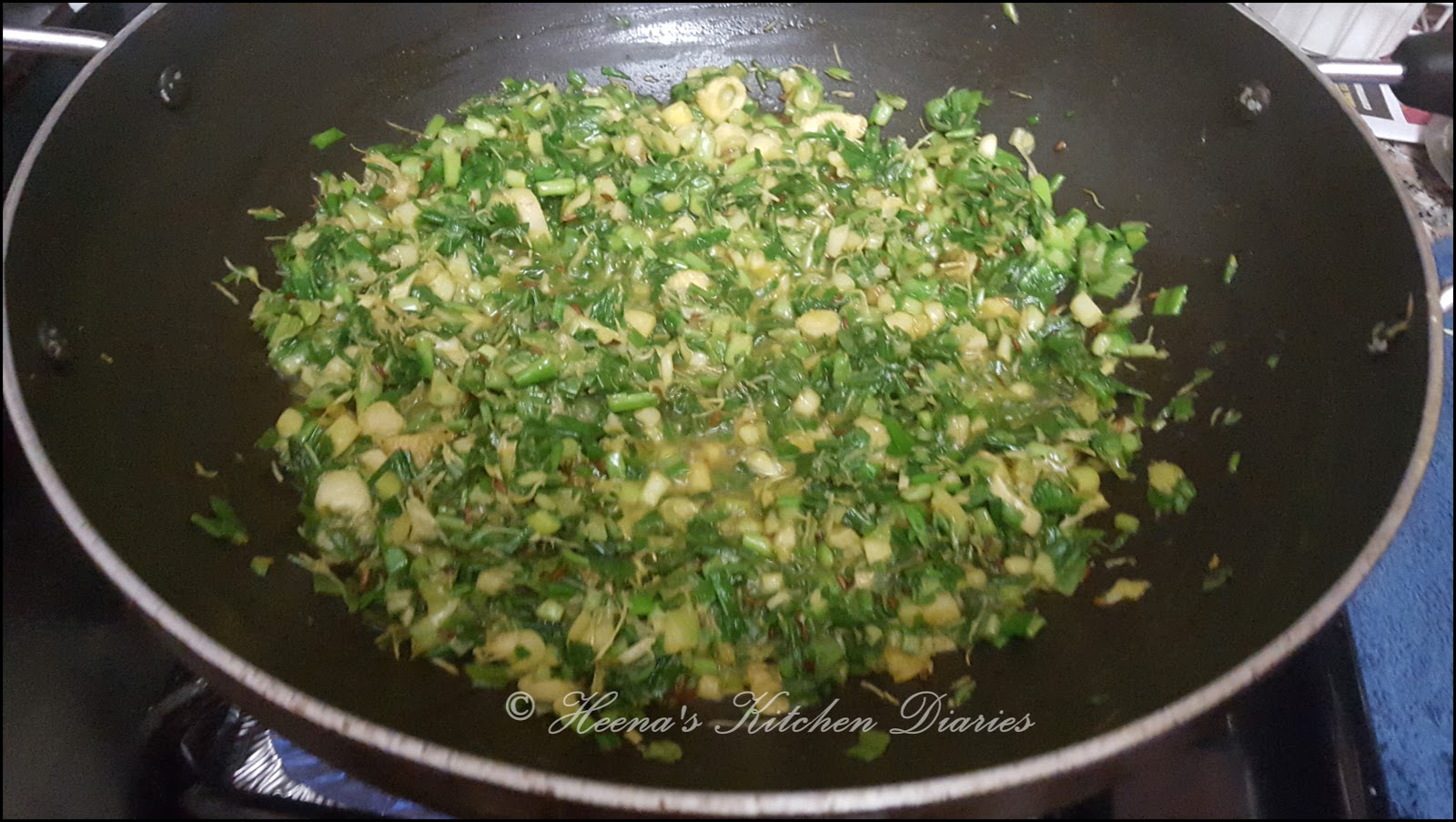Heena's Kitchen Diaries: Ghee ma Santlelu Lasan | Homegrown Fresh Green ...