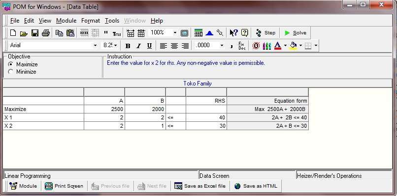 Langkah Menyelesaikan Soal Linear Programming Metode Grafik dengan POM ...