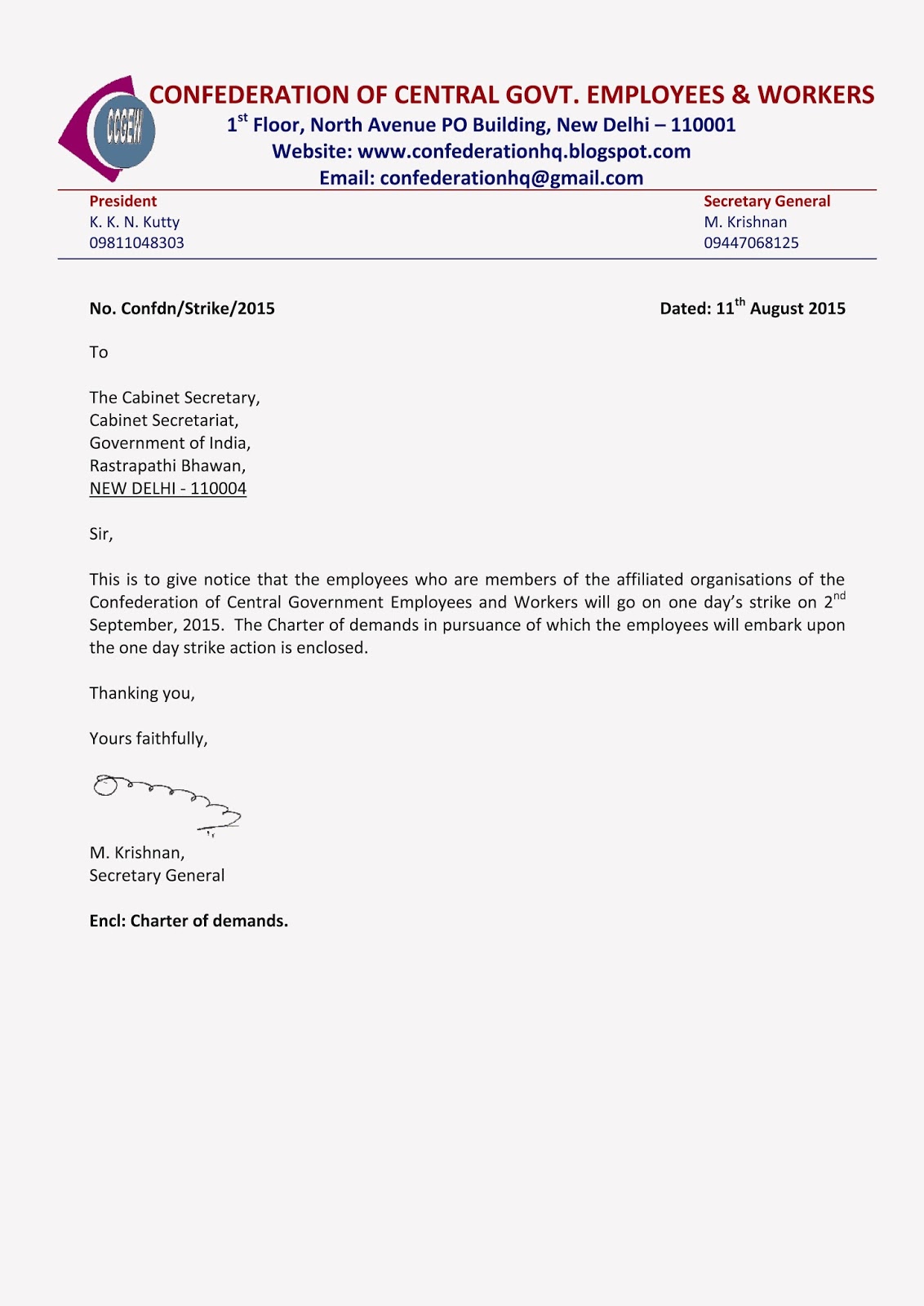 ALL INDIA POSTAL EMPLOYEES UNION - GDS (NFPE): Strike Notice - by ...