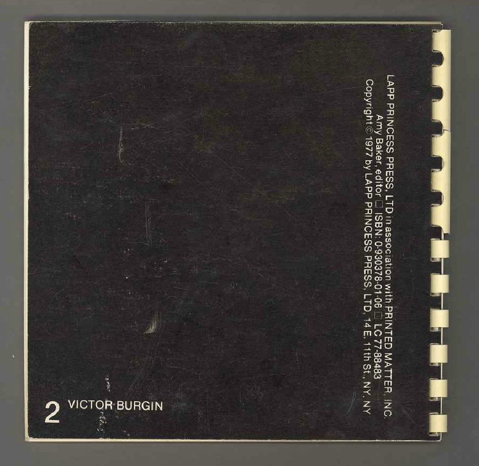 Artists' Books and Multiples: Victor Burgin | Family