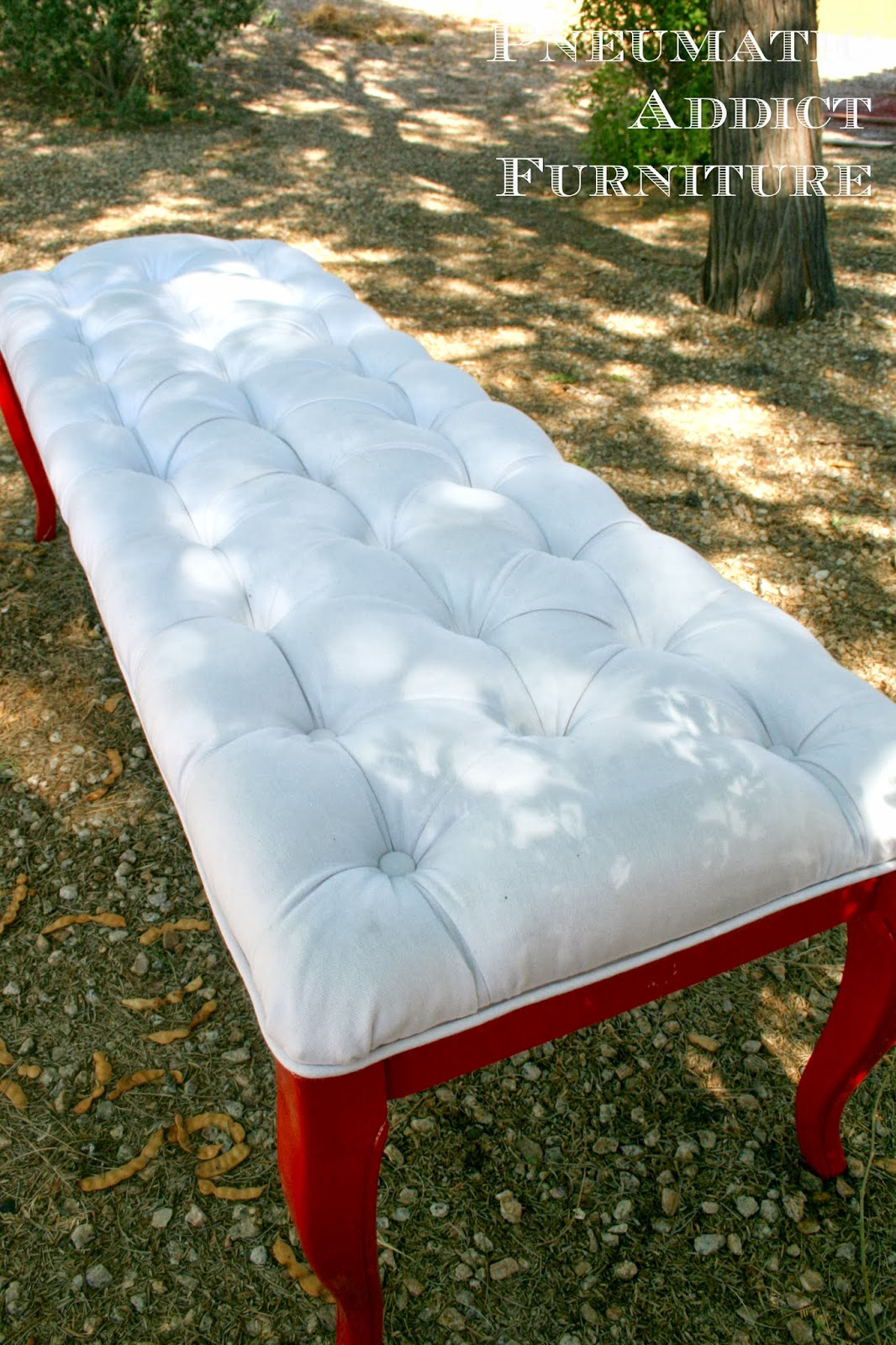 Coffee Table Turned Tufted Bench | Pneumatic Addict