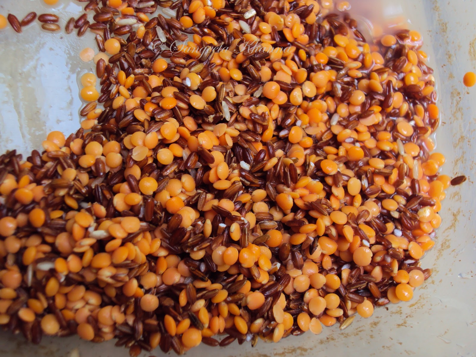 red lentil and red rice khichri ...a light cooling lunch for summers..