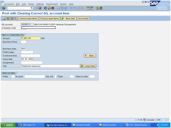Free SAP Training Manuals: T Code- F-04 / FCH5: SAP FI USER MANUAL Bank ...