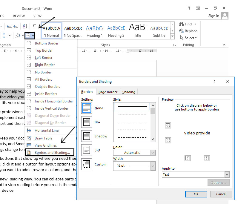 Banyak Tutorial!: Penggunaan Borders and Shading Microsoft Word 2013
