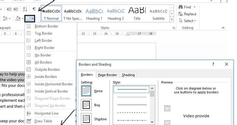 Banyak Tutorial!: Penggunaan Borders and Shading Microsoft Word 2013
